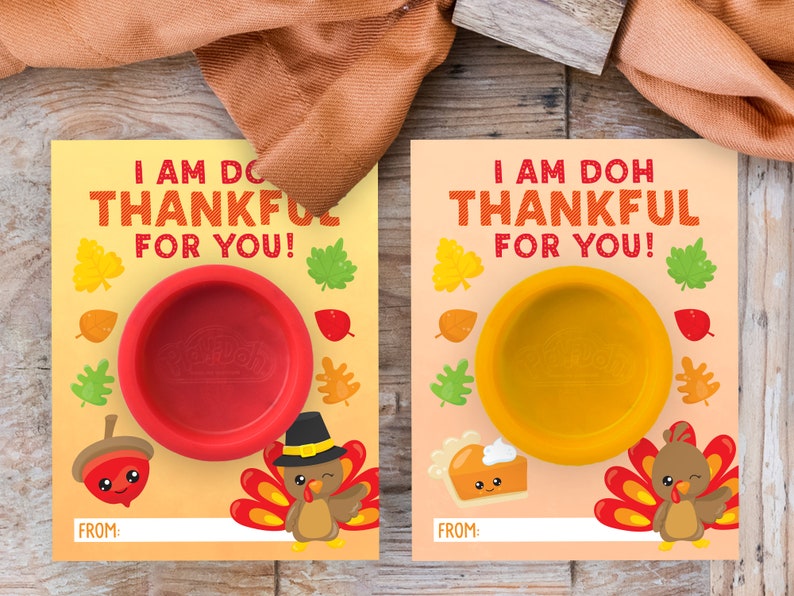 Thanksgiving Play Doh Cards for Kids Thanksgiving Treat for - Etsy