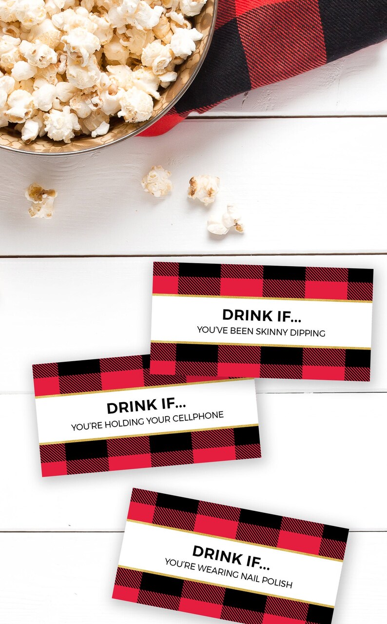 Flannel Drink If Party Game Cards for Bachelorette Party - Etsy