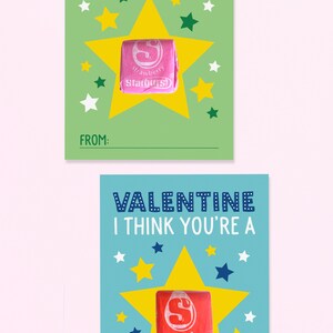 Starburst Valentines Day Cards for Kids - Printable Star Classroom ...