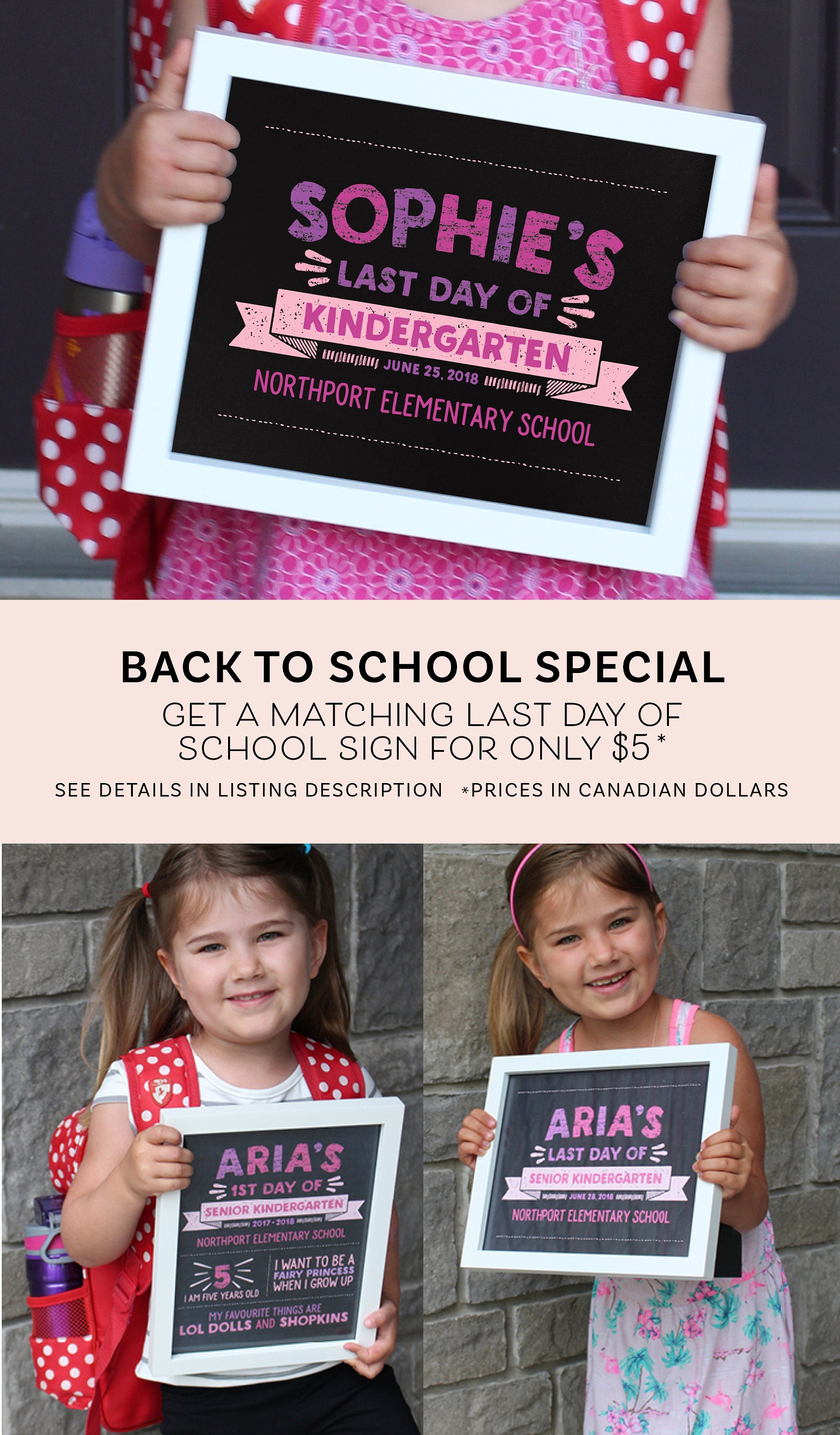 First Day of School Sign Printable File - Back to School Sign in Pink ...