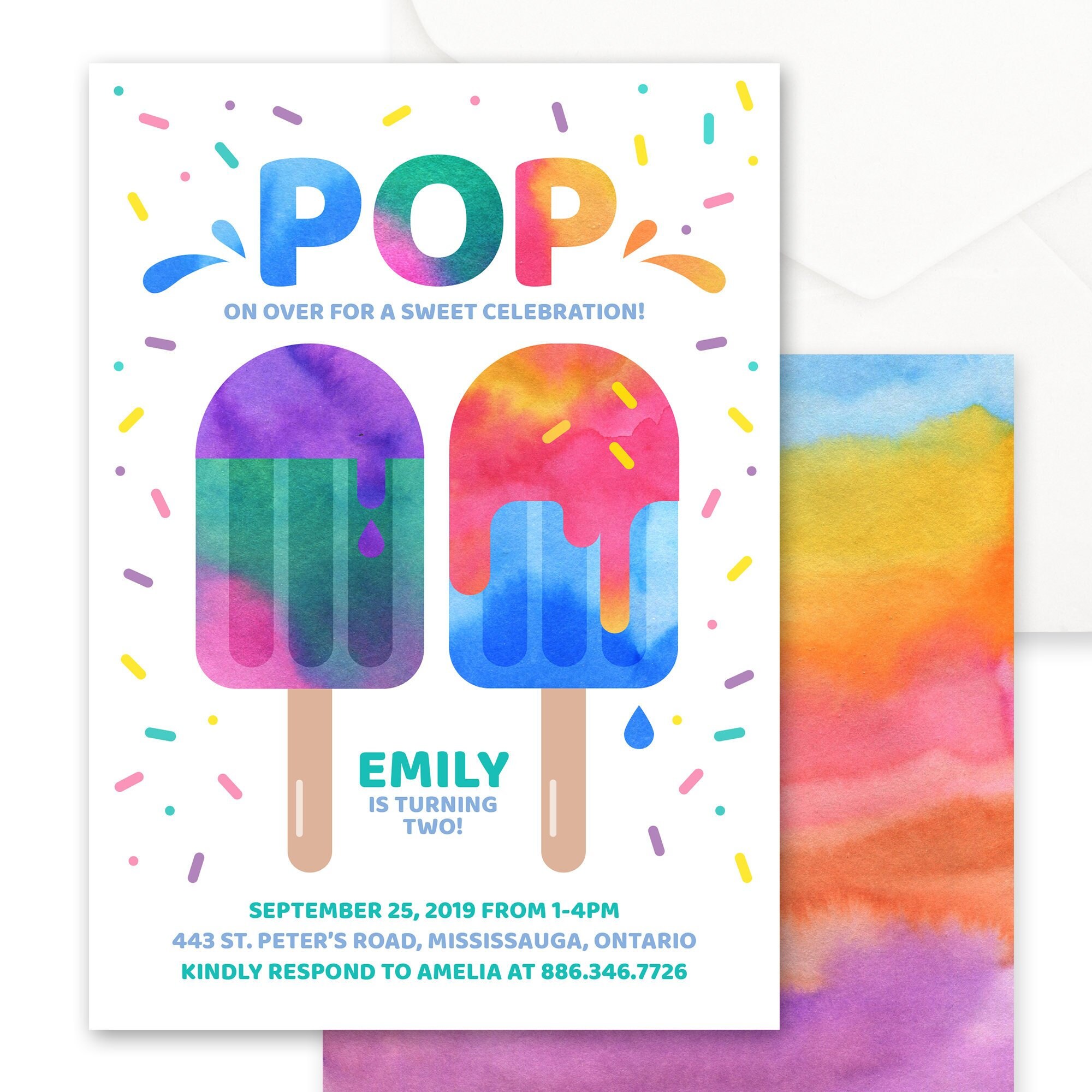Popsicle Invitation for a Summer Birthday Party / Instant - Etsy Canada