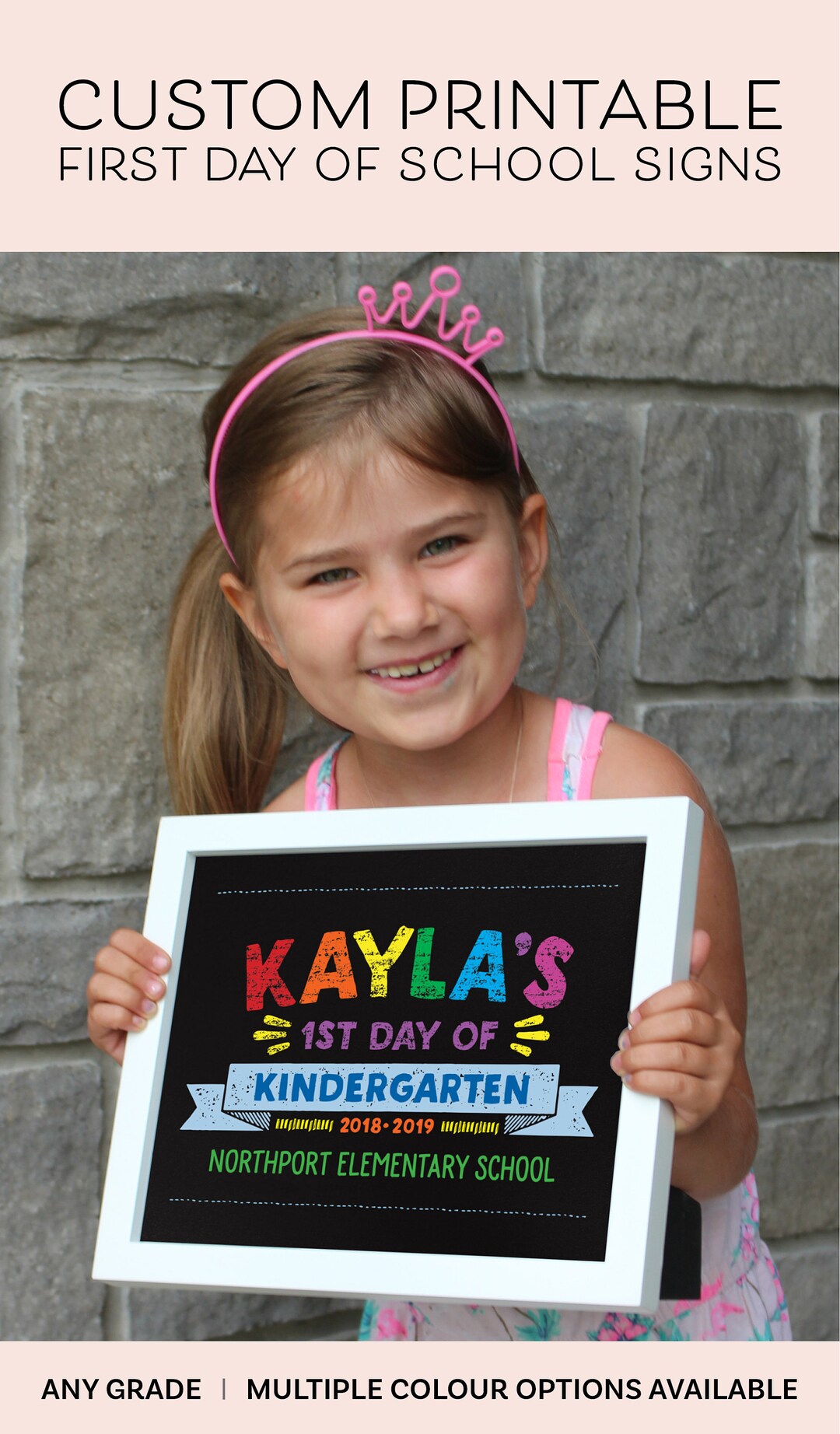 First Day of School Sign - Back to School Sign - Printable Chalkboard ...