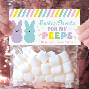 Easter Treat Bag Toppers - Peeps Easter Basket Gift Idea - Printable ...