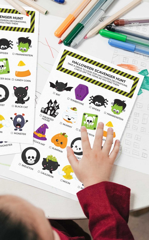 Halloween Scavenger Hunt Game for Kids - Printable Instant Download ...