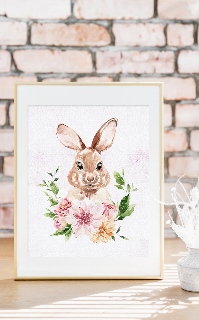 Bunny Art Print Digital File Printable Bunny Nursery Decor - Etsy