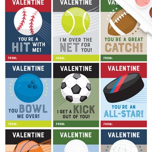 Sports Valentine's Day Cards for Kids - Printable Classroom Valentines ...