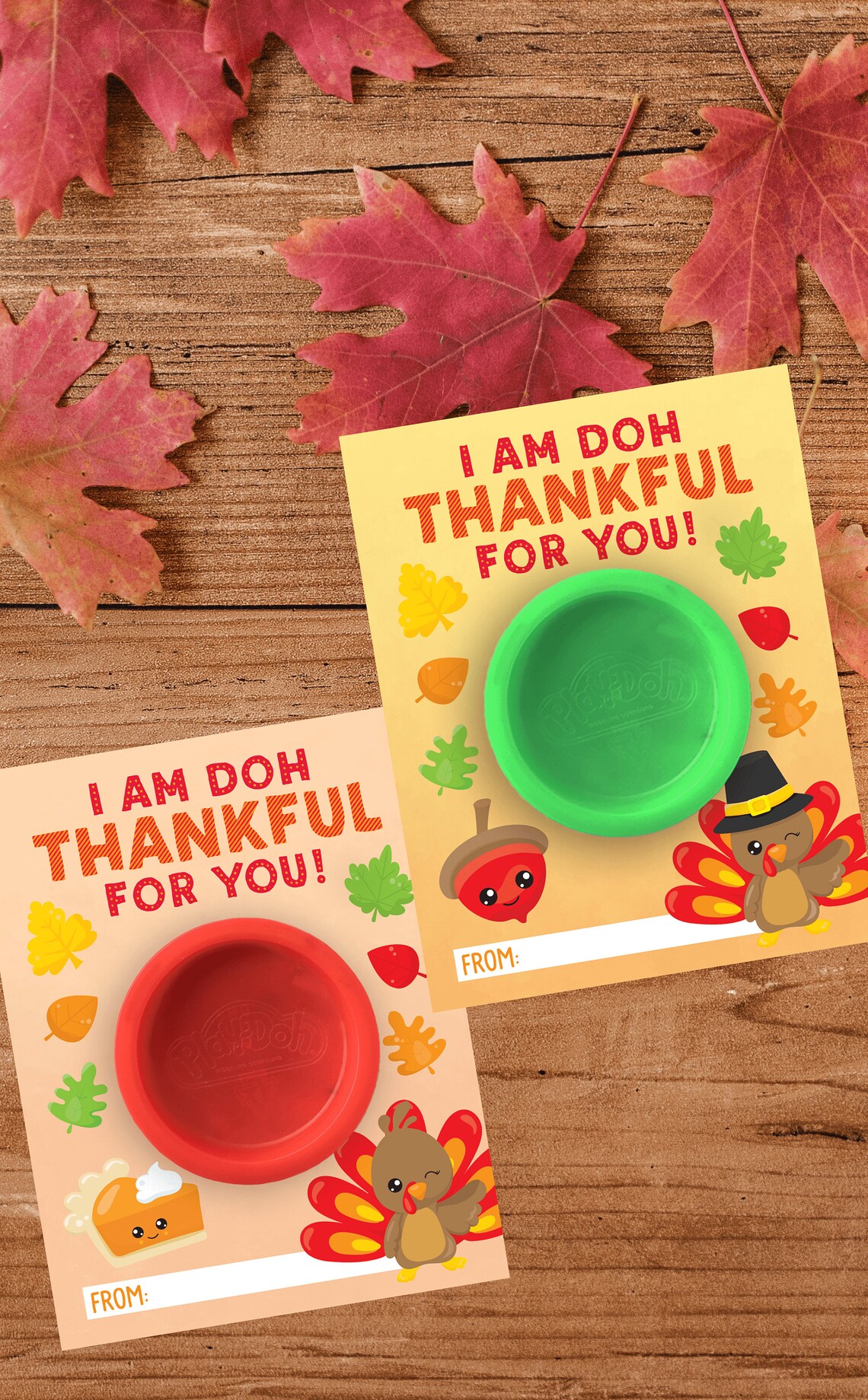 Thanksgiving Play Doh Cards for Kids Thanksgiving Treat for - Etsy