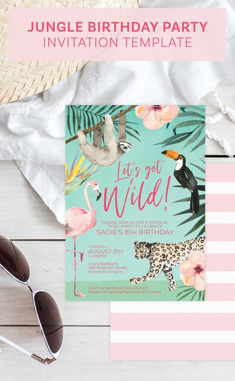 Jungle Party Invitation Printable Instant Download File - Etsy