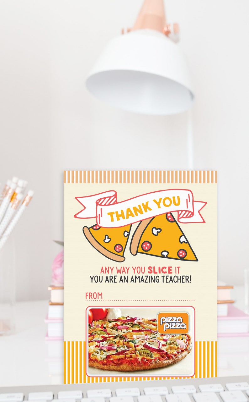 Pizza Teacher Thank You Card Printable Teacher Appreciation | Etsy