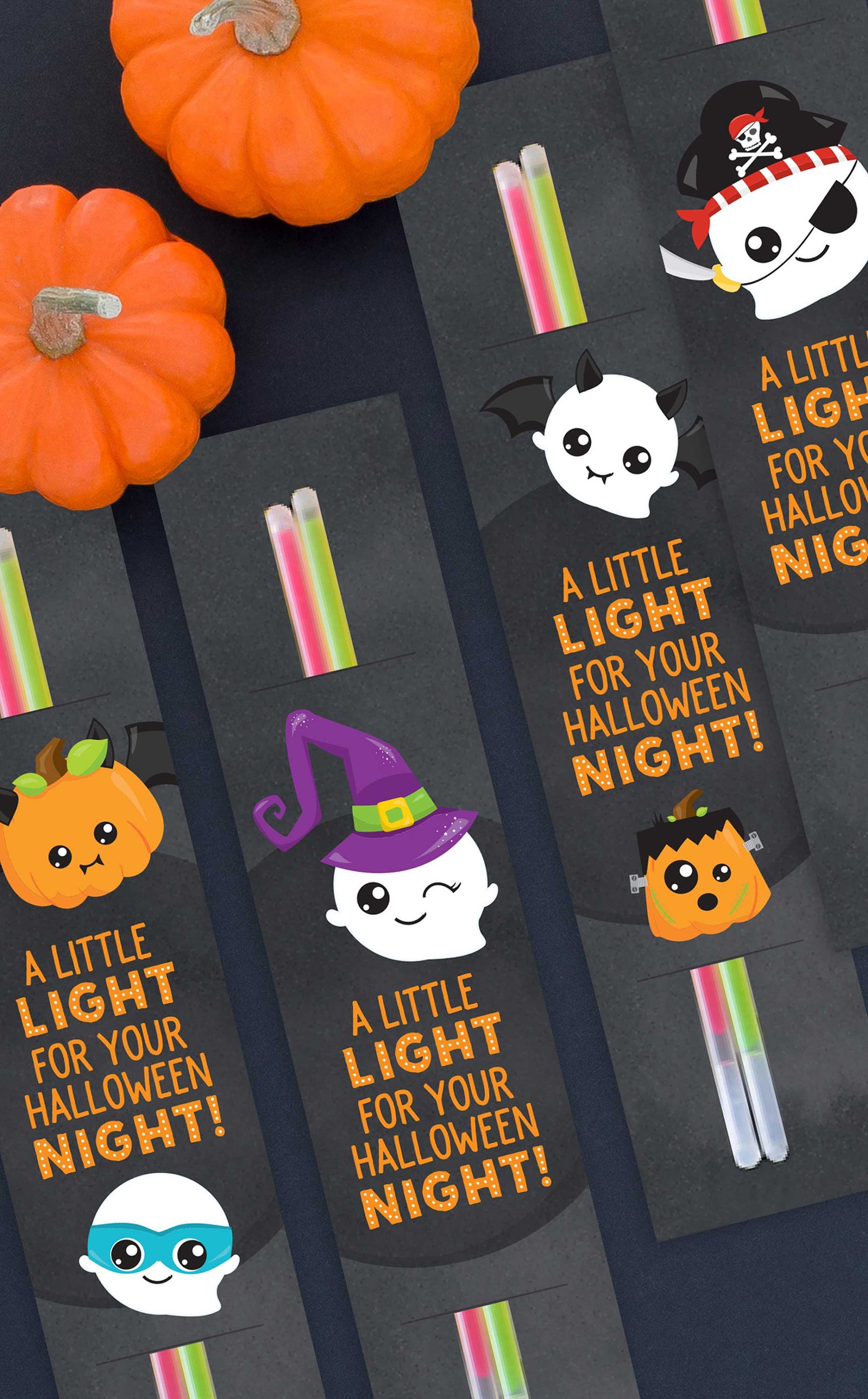 Halloween Glow Stick Tags Printable Instant Download File - Etsy
