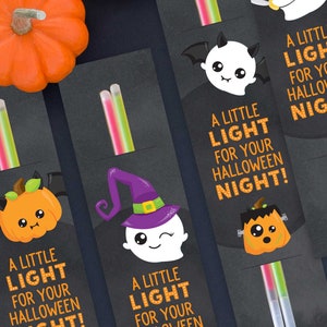 Halloween Glow Stick Tags Printable Instant Download File - Glow Stick ...