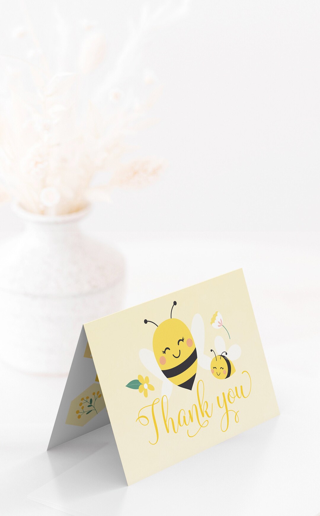 Bee Thank You Card - Printable Instant Download File for Any Occasion ...