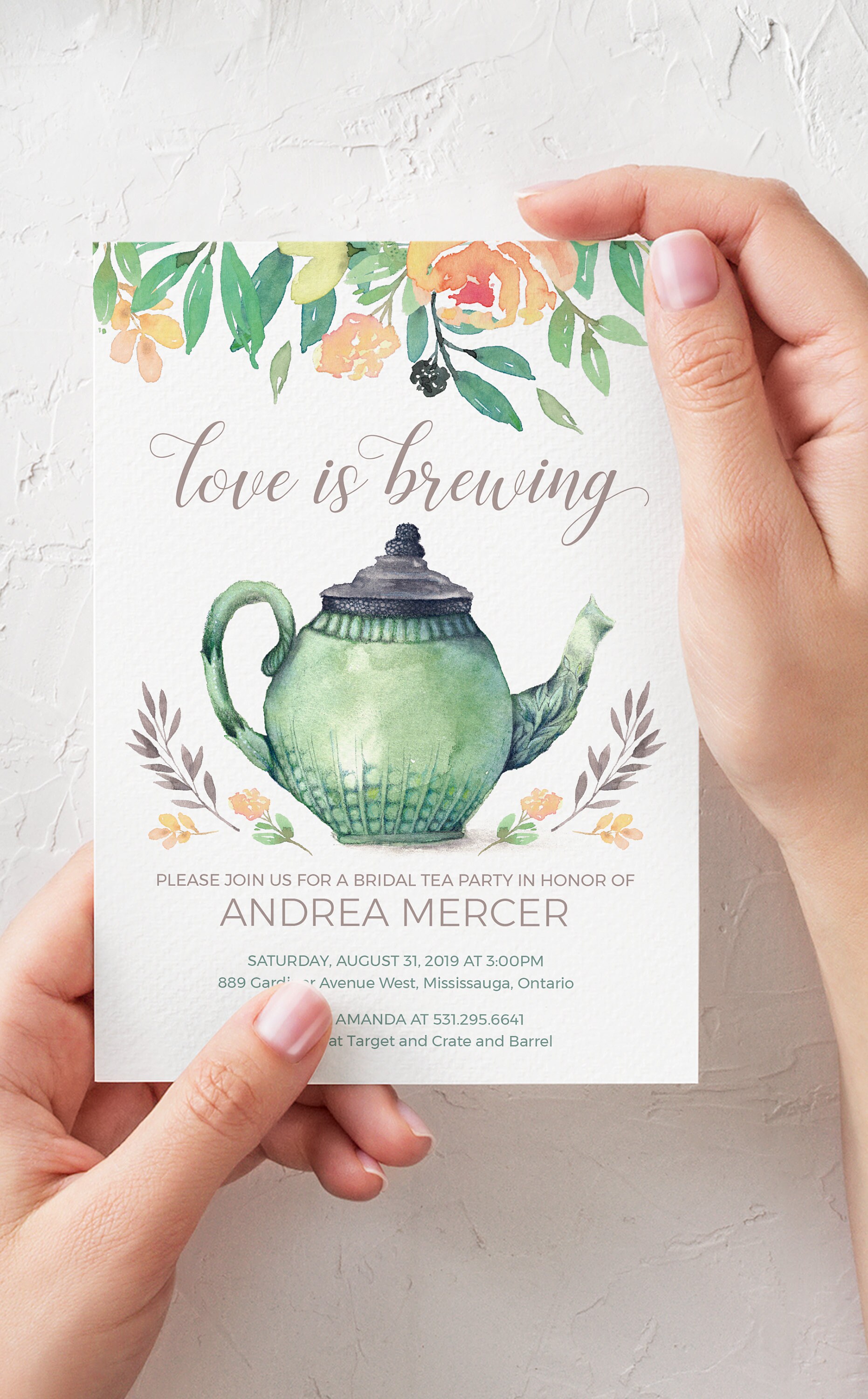 Teapot Invitation Template