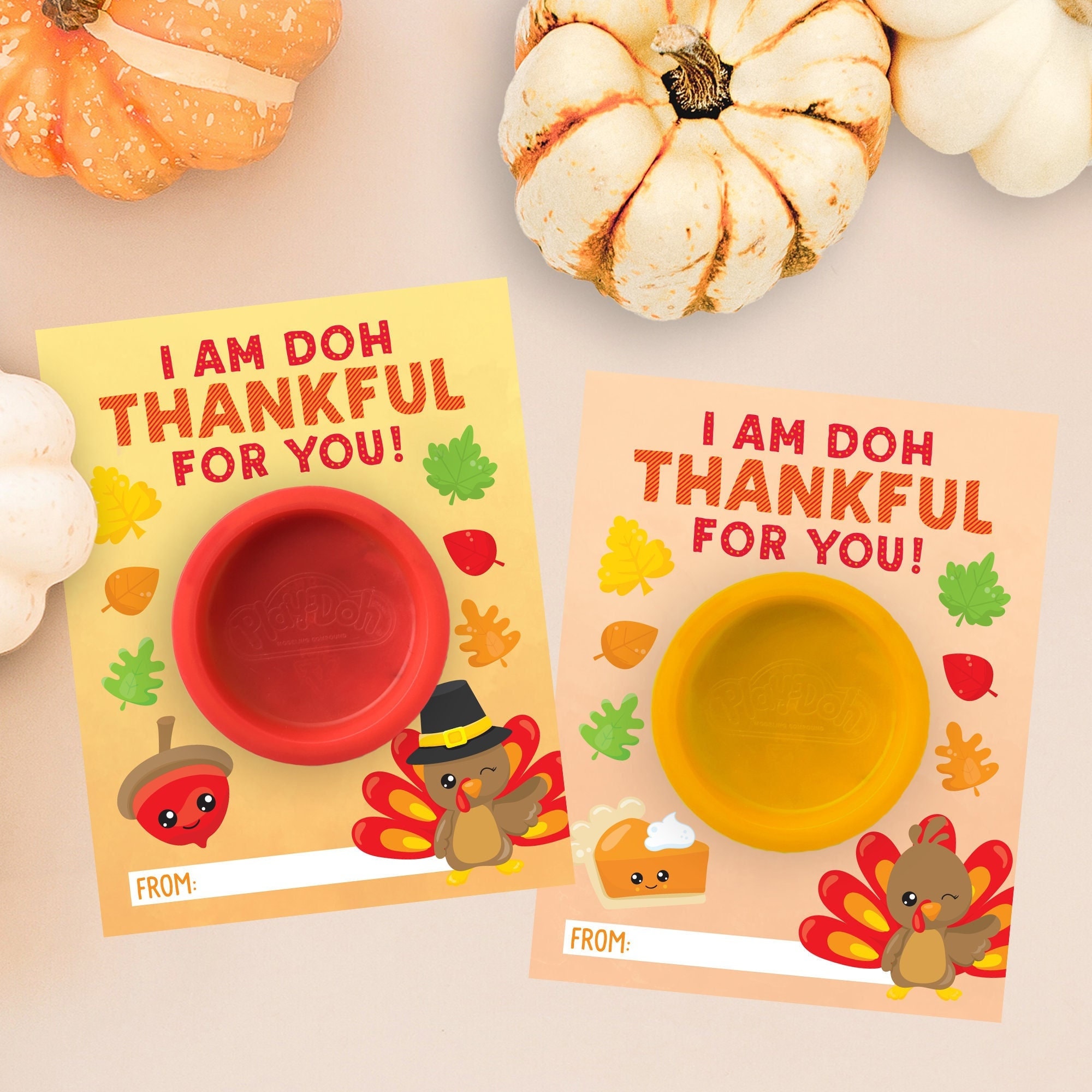 Thanksgiving Play Doh Cards for Kids Thanksgiving Treat for - Etsy