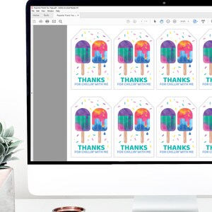 Popsicle Thank You Tags for Summer Party Favours Pool Party Favour Tags ...