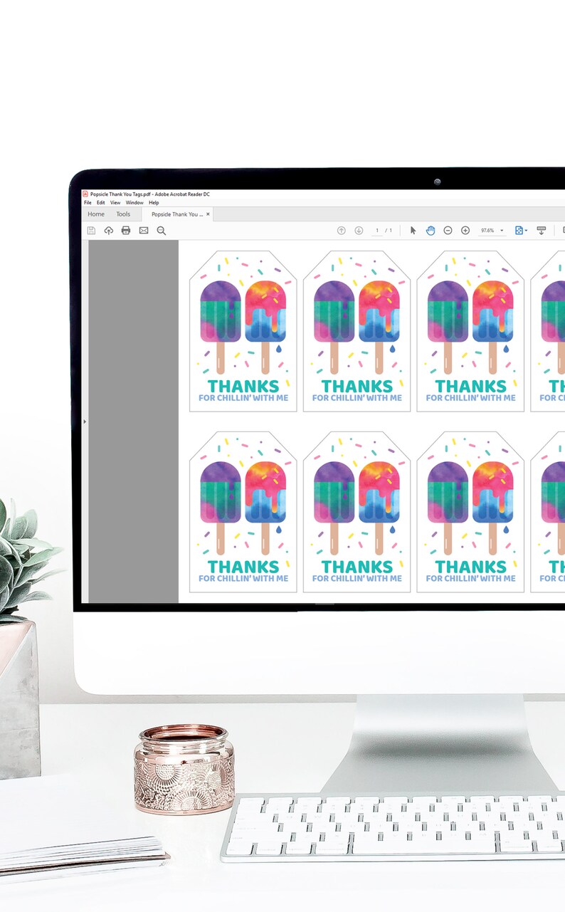 Popsicle Thank You Tags for Summer Party Favours Pool Party - Etsy