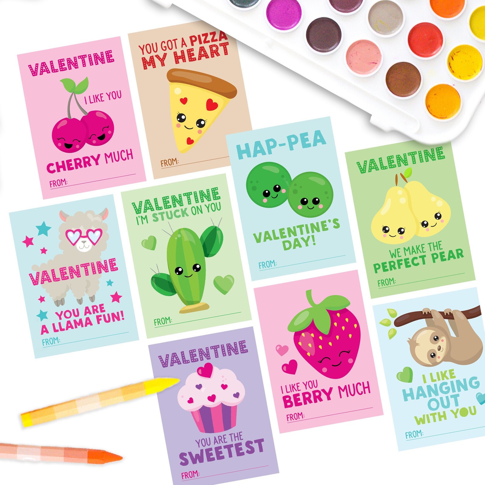 Valentines Day Cards for Kids Printable Instant Download - Etsy