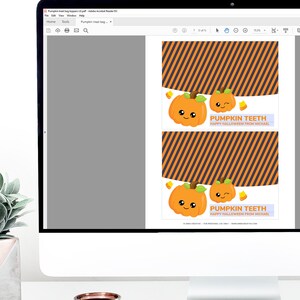 Halloween Treat Bag Topper Printable File Pumpkin Teeth - Etsy
