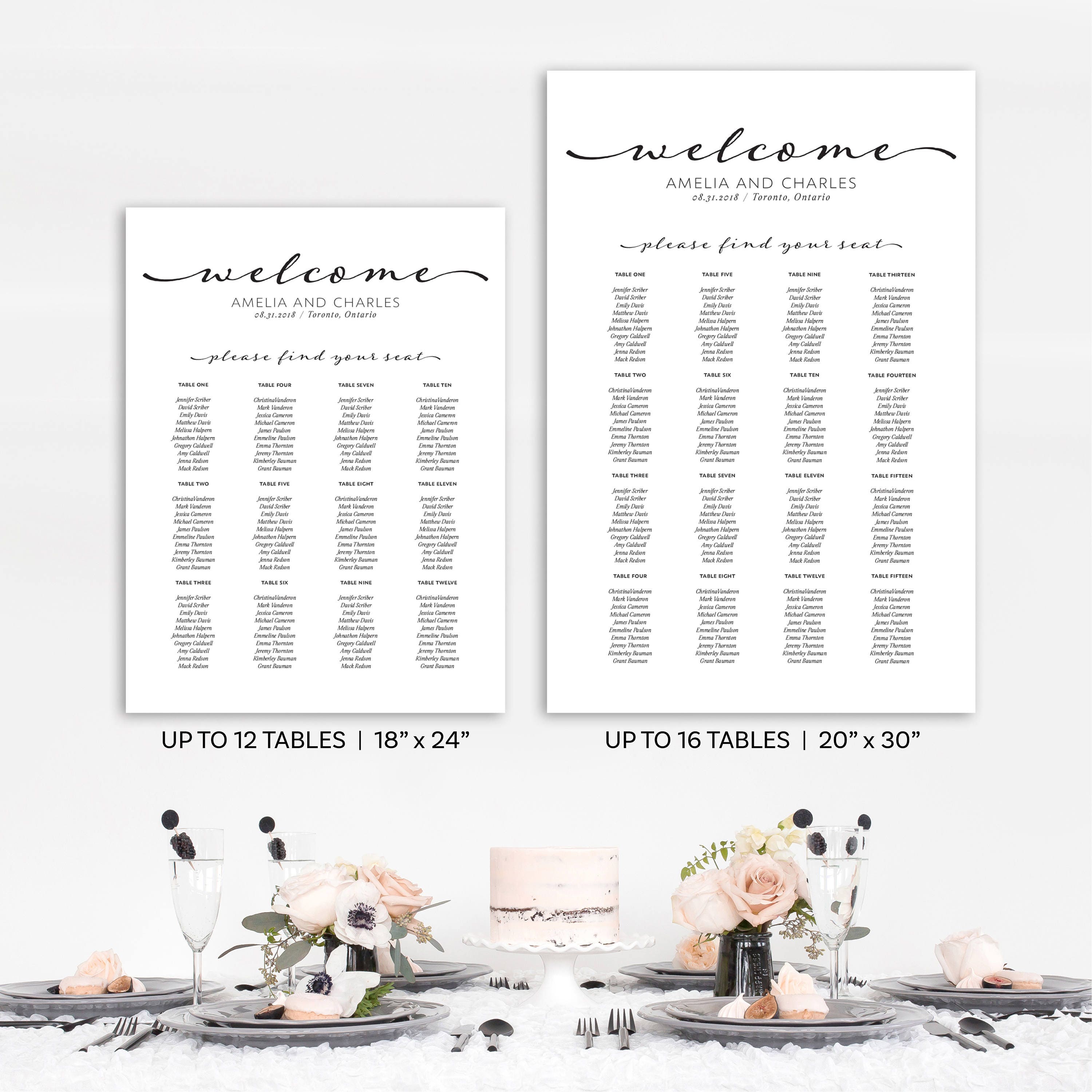 Editable Wedding Seating Chart Template Instant Download | Etsy