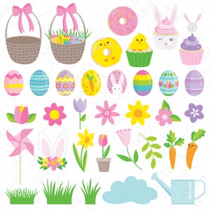 Easter Clip Art Bundle of 80 Easter Graphics Instant Download Digital ...