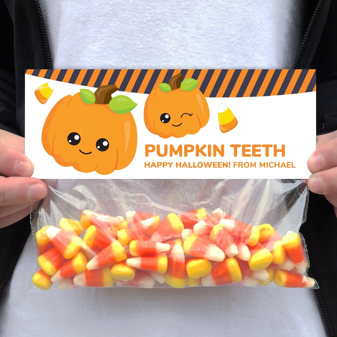 Halloween Treat Bag Topper Printable File Pumpkin Teeth - Etsy