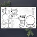 Kids Christmas Coloring Page Holiday Activity Placemat - Etsy