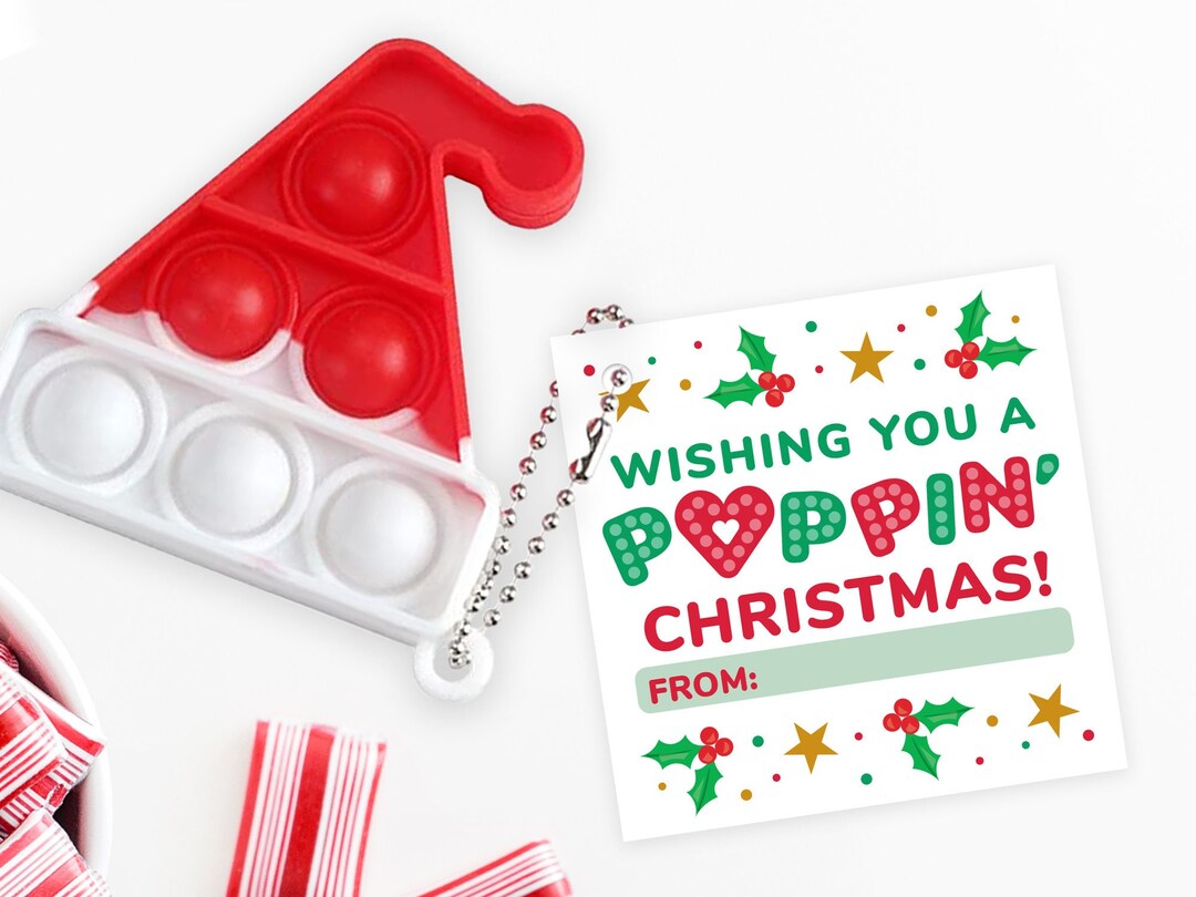 Christmas Pop It Tags for Kids | Christmas Cards for Fidget Keychains ...