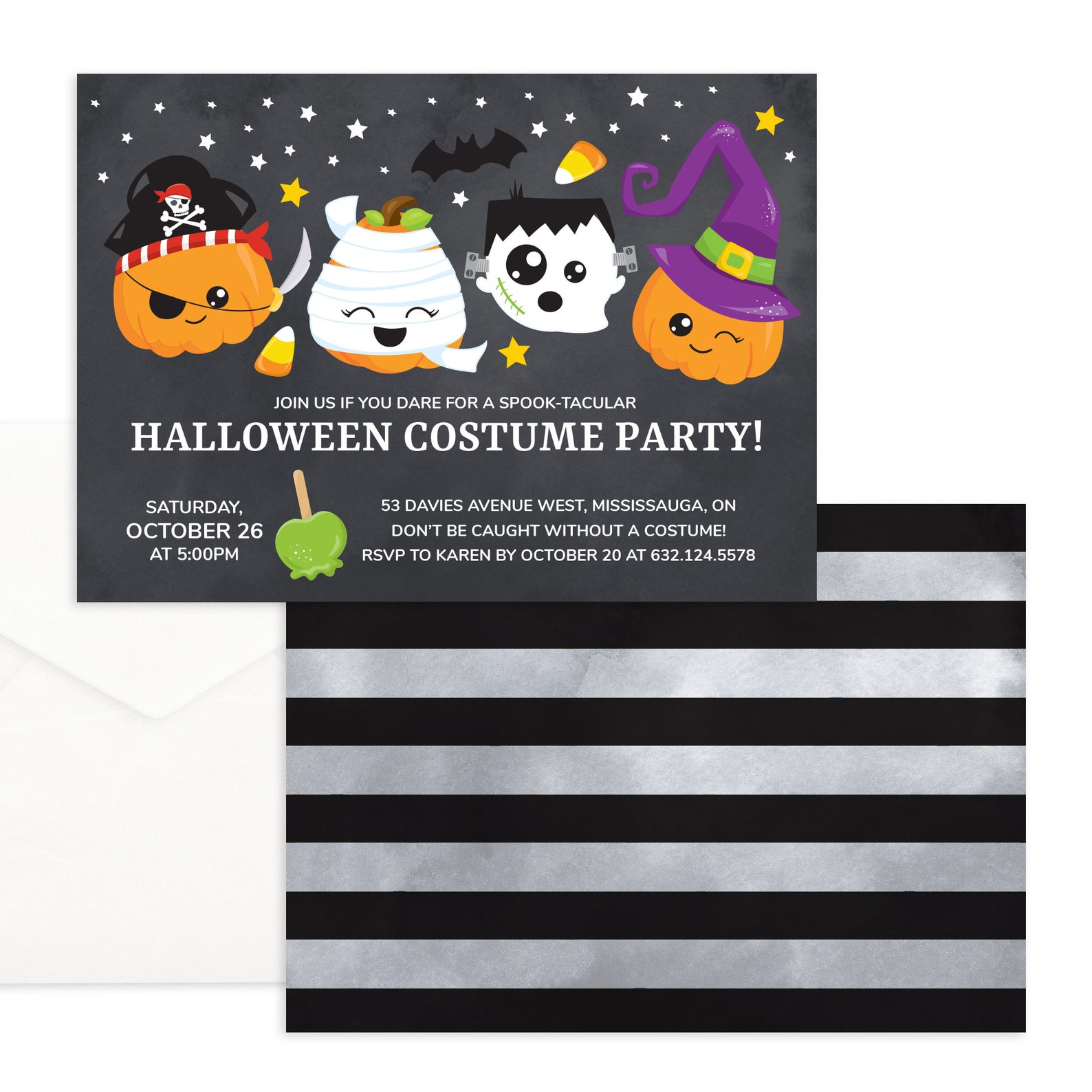 Kids Halloween Costume Party Invitation Printable Instant | Etsy