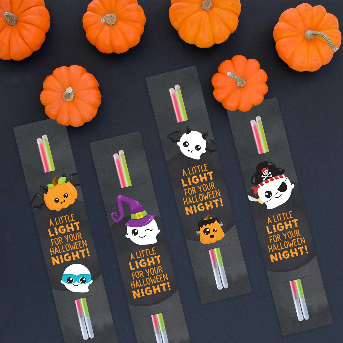 Halloween Glow Stick Tags Printable Instant Download File - Etsy