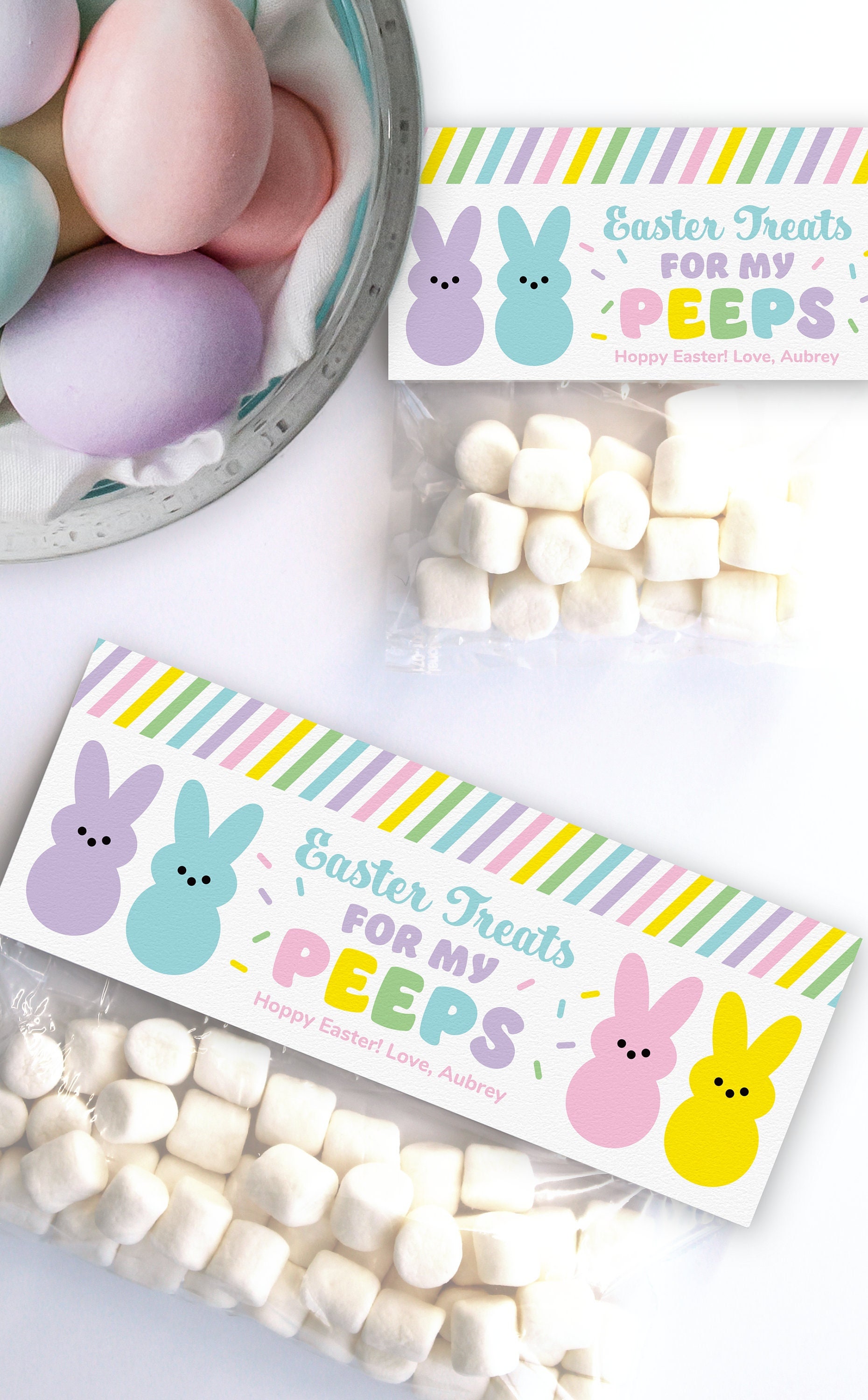 Easter Treat Bag Toppers - Peeps Easter Basket Gift Idea - Printable ...