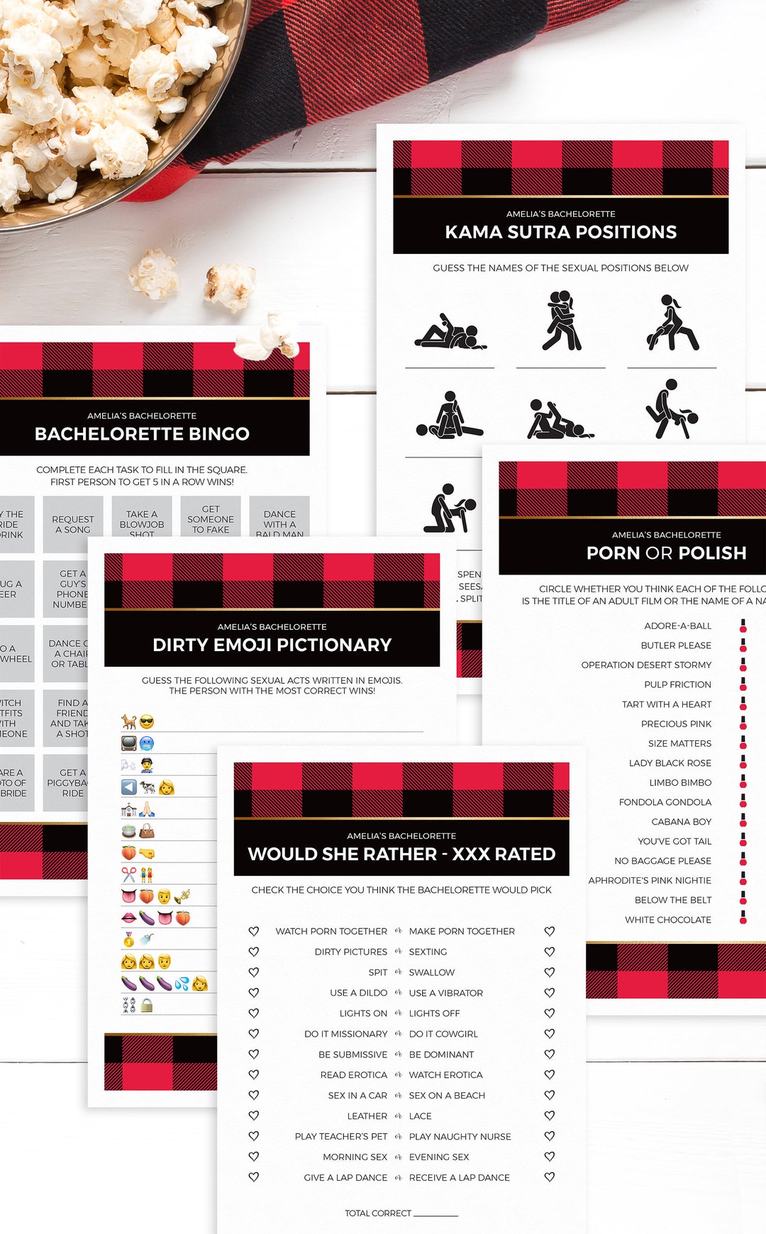 Flannel Fling Bachelorette Party Games Bundle Printable Buffalo Plaid ...