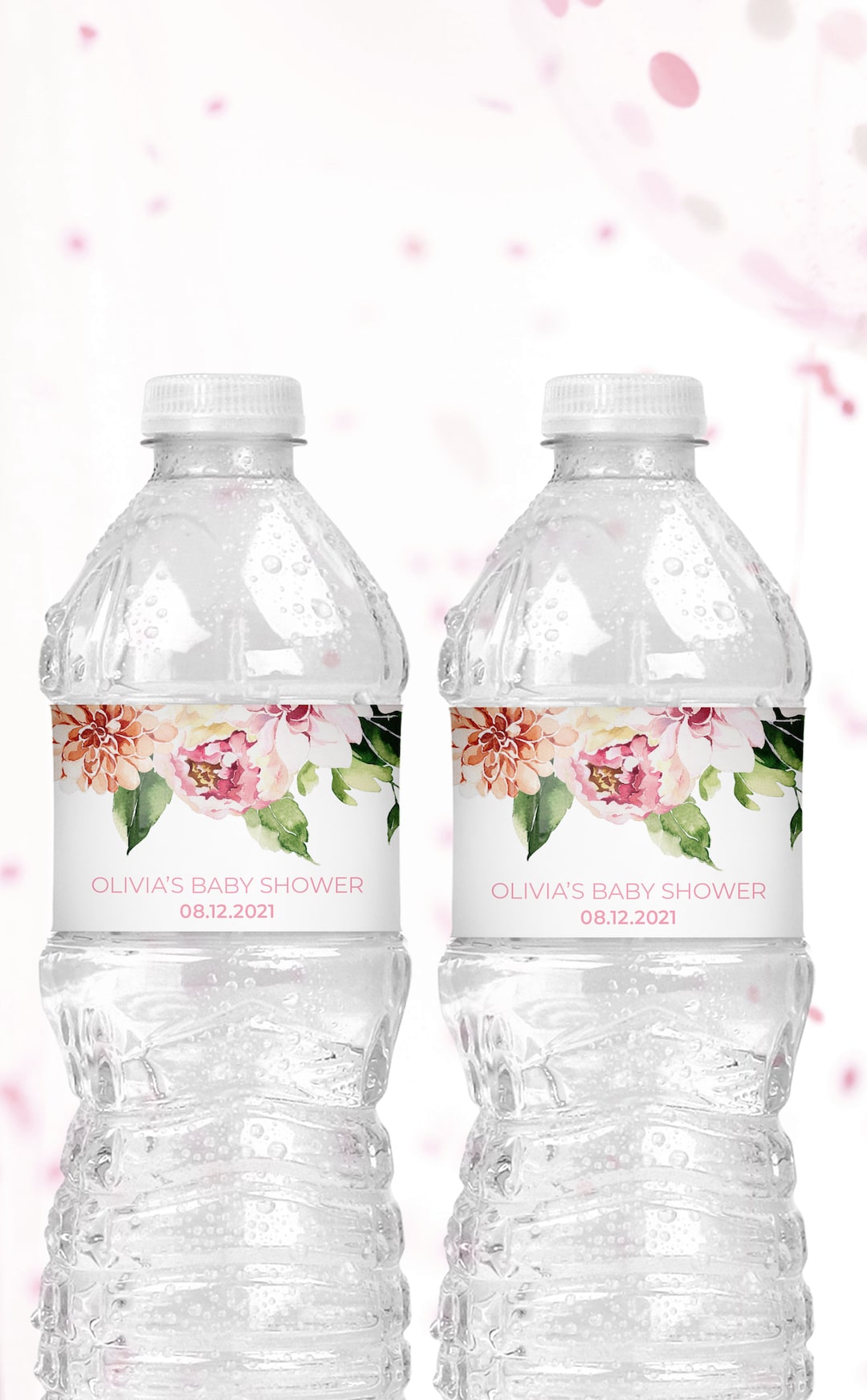 Baby in Bloom Baby Shower | Printable Water Bottle Labels Template ...