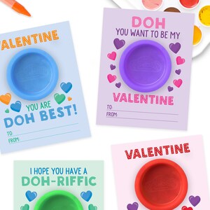 Printable Play Doh Valentines Day Cards for Kids | Non-candy Classroom ...