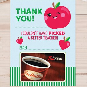 Apple Teacher Thank You Gift Card Holder and Gift Tags - End of Year ...