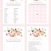 Pink Floral Baby Shower Games Bundle - Printable Instant Download File ...