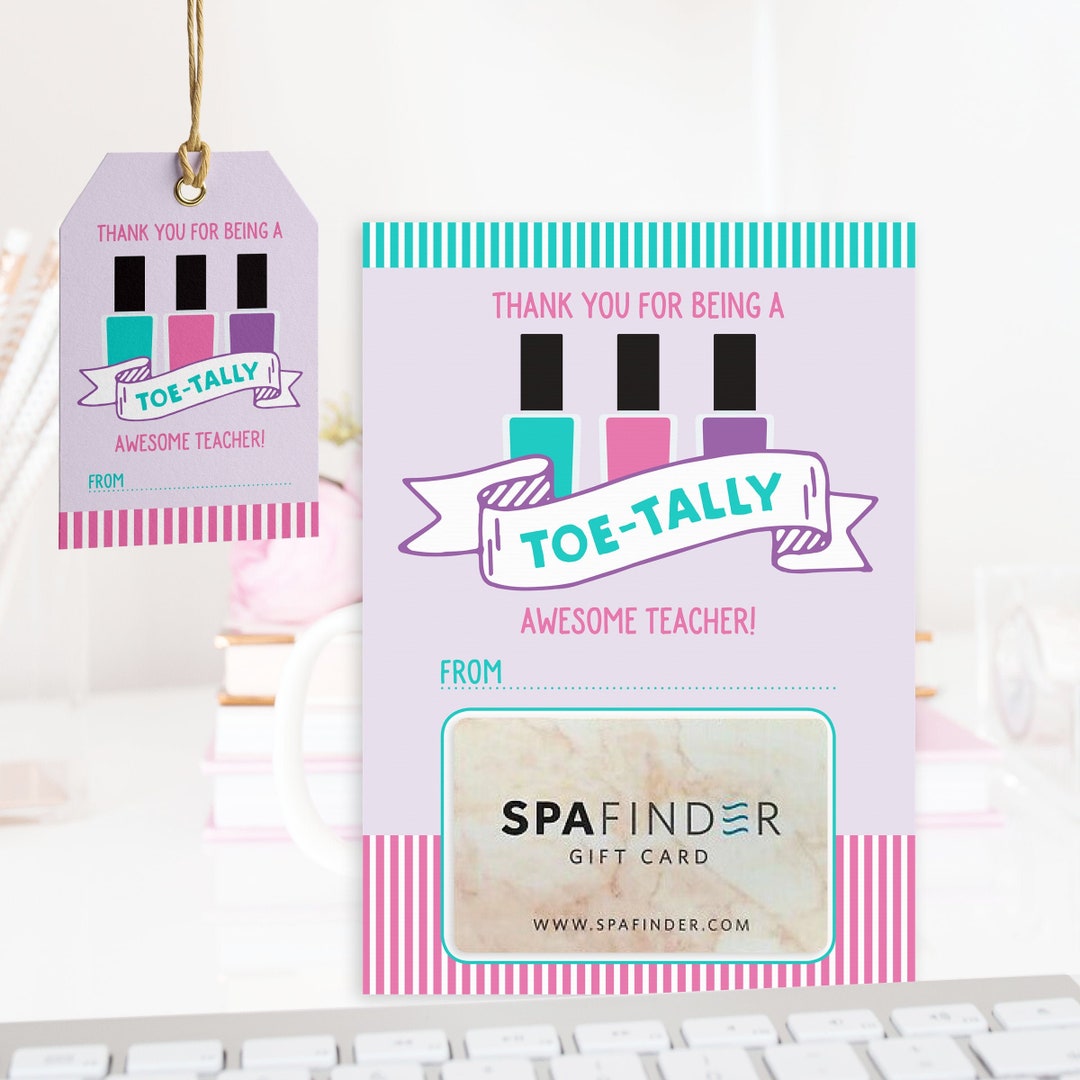 Teacher Appreciation Gift Card Holder and Thank You Tags for Spa ...
