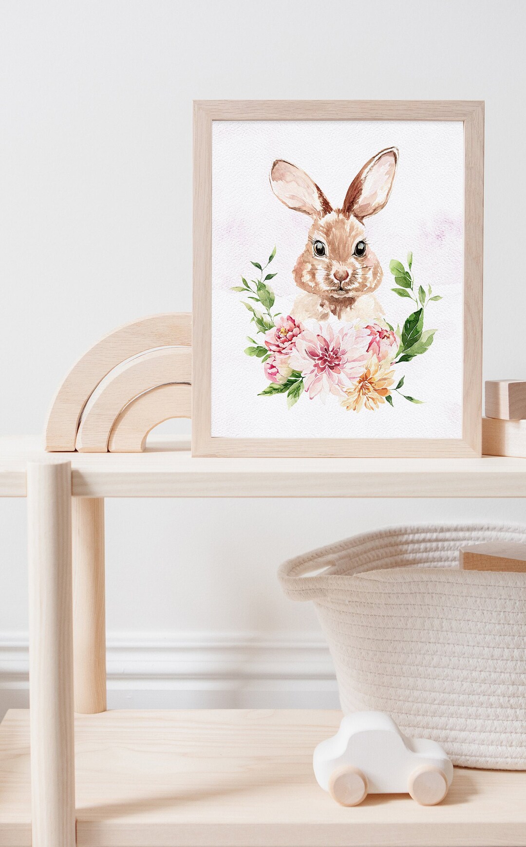 Bunny Art Print Digital File - Printable Bunny Nursery Decor or Easter ...