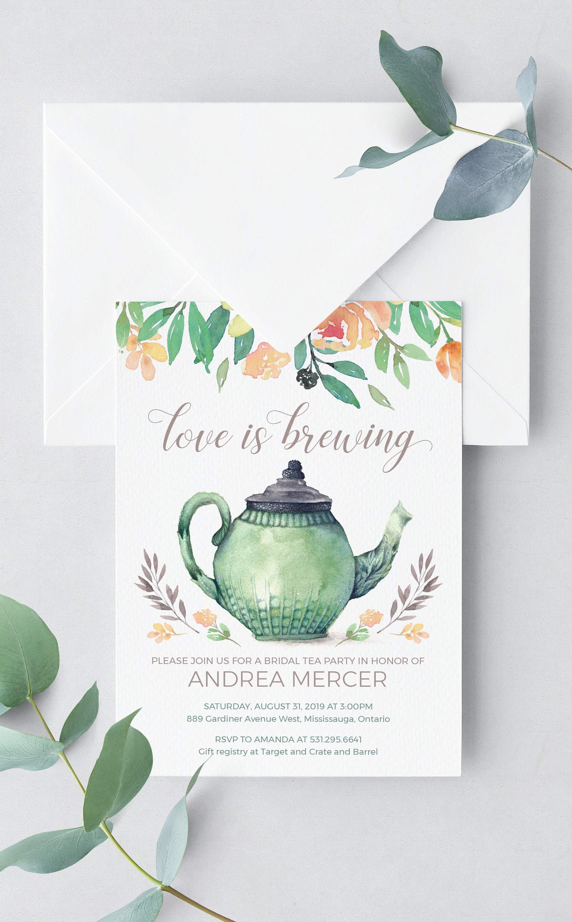 Teapot Invitation Template