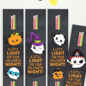 Halloween Glow Stick Tags Printable Instant Download File - Glow Stick ...