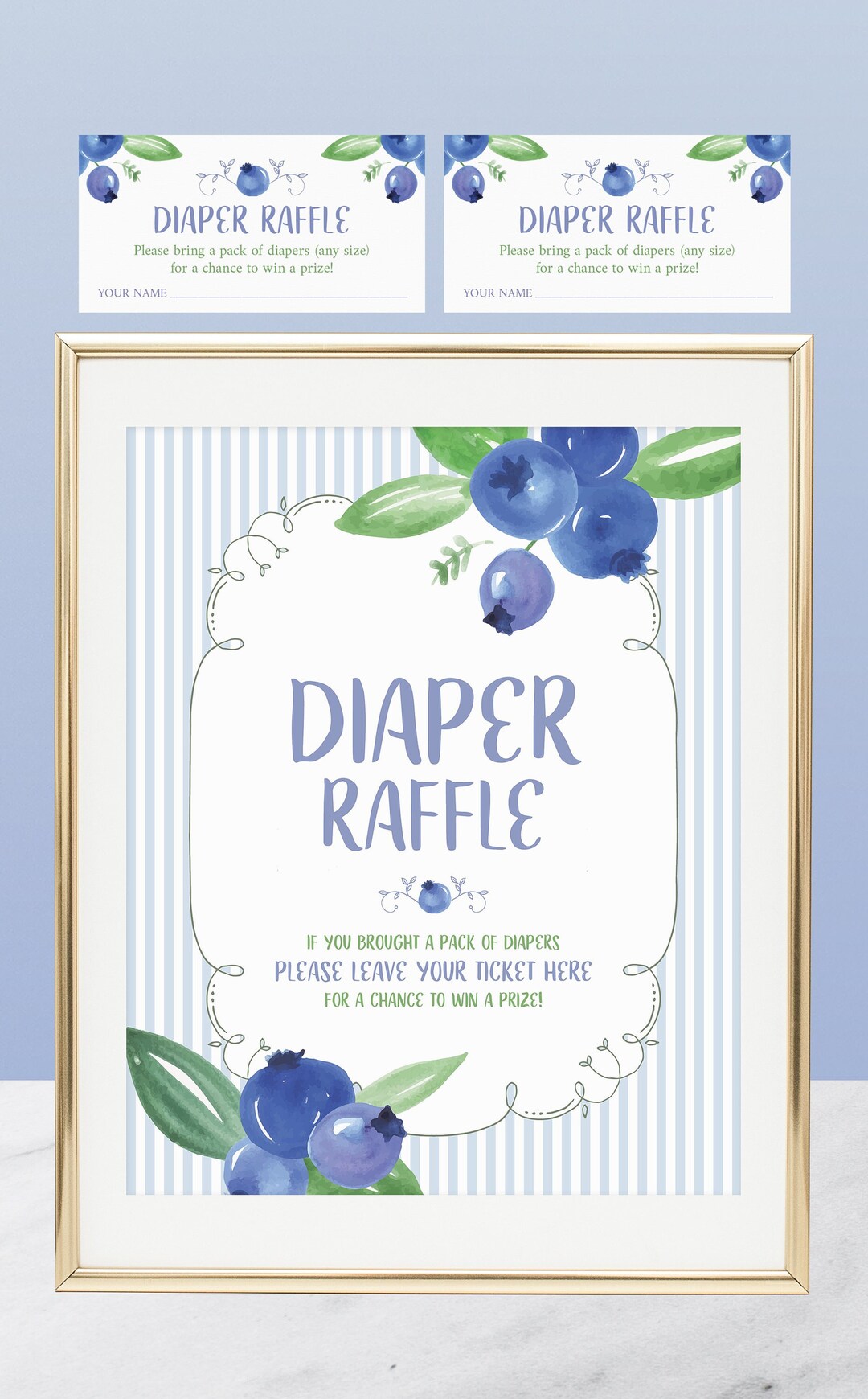 Blueberry Baby Shower Diaper Raffle Sign and Tickets - Etsy