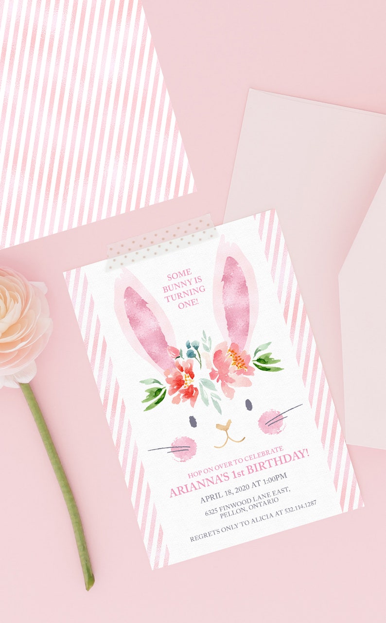Bunny Birthday Party Invitation for Any Age Printable | Etsy