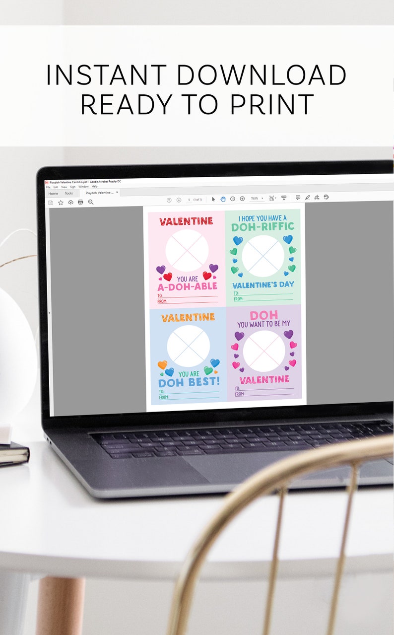 Printable Play Doh Valentines Day Cards for Kids | Non-candy Classroom ...