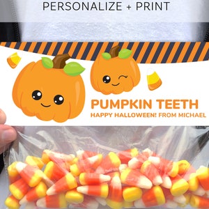 Halloween Treat Bag Topper Printable File Pumpkin Teeth - Etsy