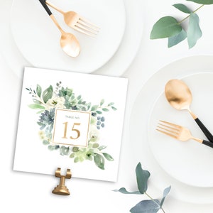 Succulent Wedding Table Numbers Instant Download Printable Greenery ...
