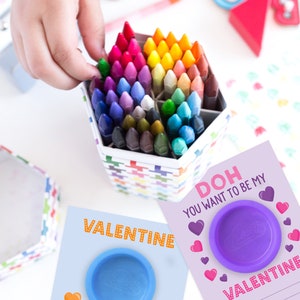 Printable Play Doh Valentines Day Cards for Kids | Non-candy Classroom ...