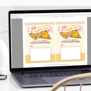 Pizza Teacher Thank You Card Printable Teacher Appreciation - Etsy