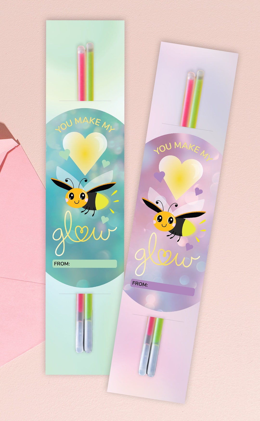Valentine Glow Stick Cards for Kids - Classroom Valentine Cards ...