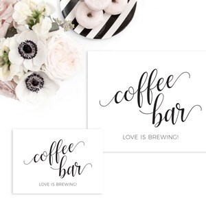 Coffee Bar Wedding Sign Black and White Instant Download Printable File ...