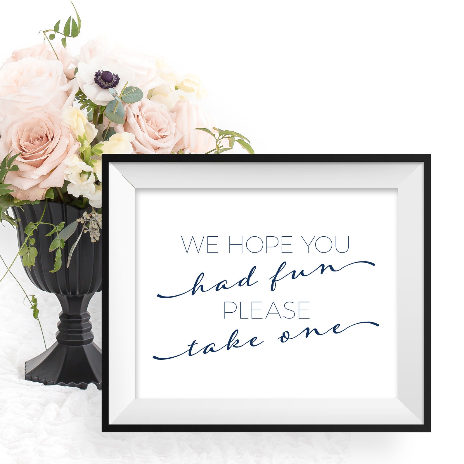 Navy We Hope You Had Fun Please Take One Printable Wedding - Etsy