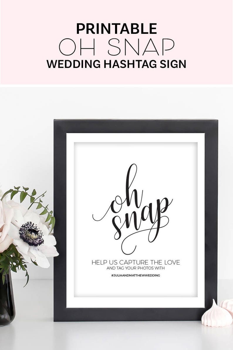Wedding Hashtag Sign Printable Template Instagram Wedding Sign | Etsy